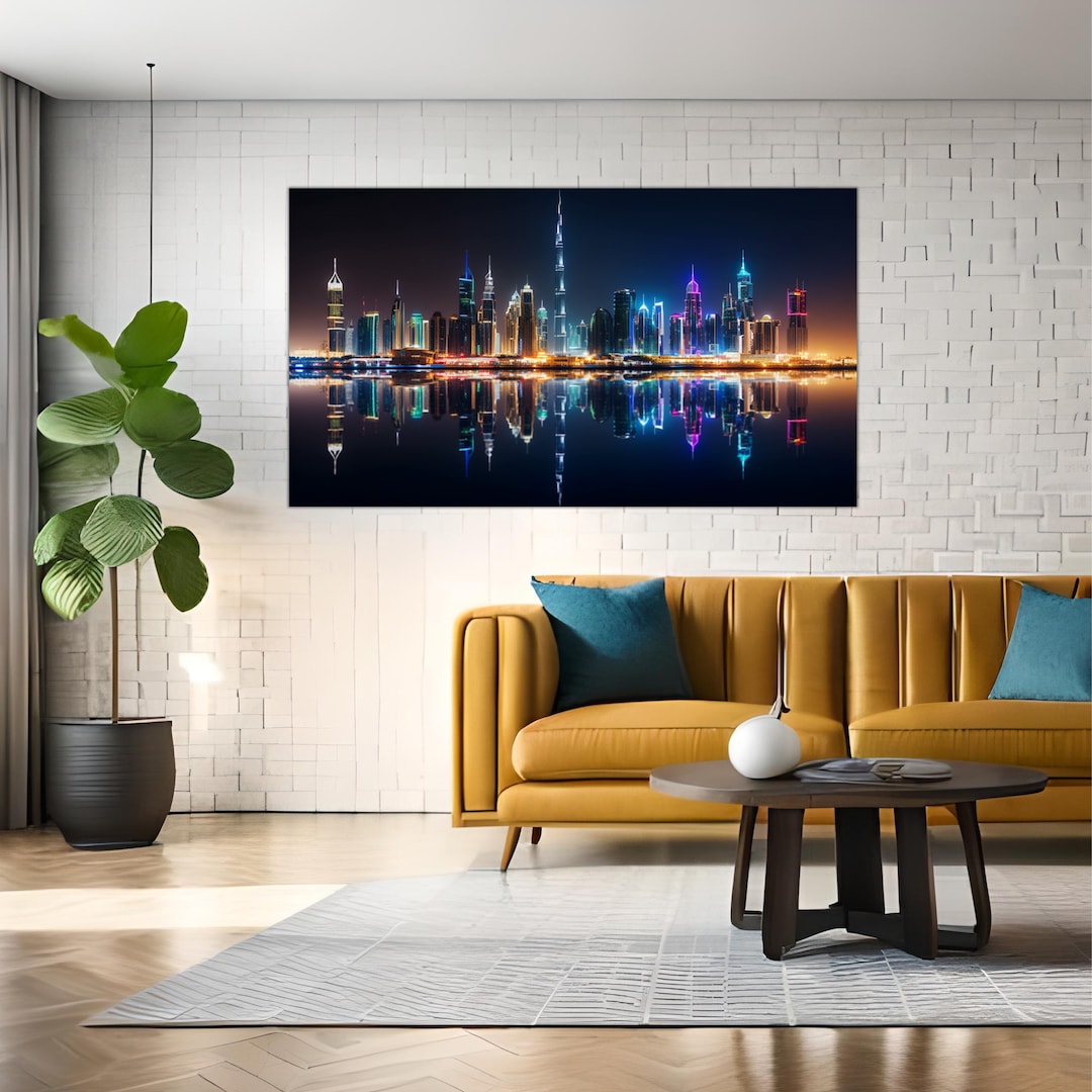 Dubai Nightscape Breathtaking Photograph of the City Skyline ...