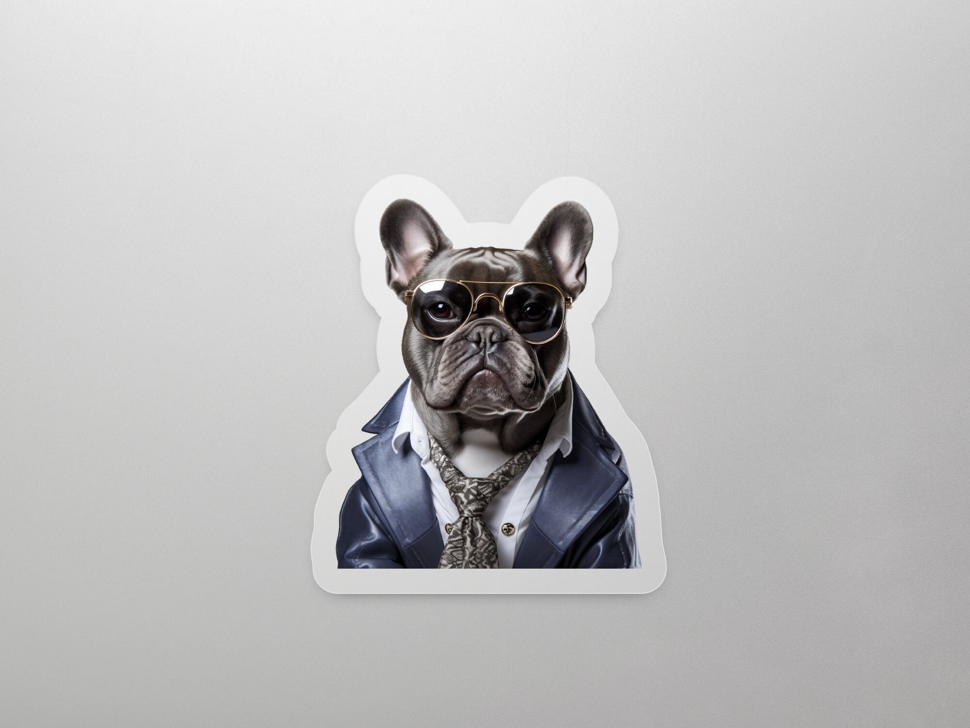 Frenchie Dressed as a Fashion Icon, Frenchie Sticker, Frenchie Lover ...