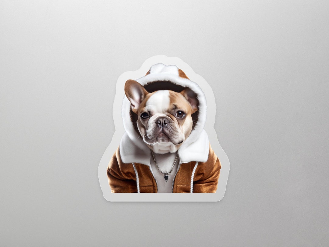 Frenchie Dressed as a Fashion Icon, Fashion Sticker, Frenchie Sticker ...