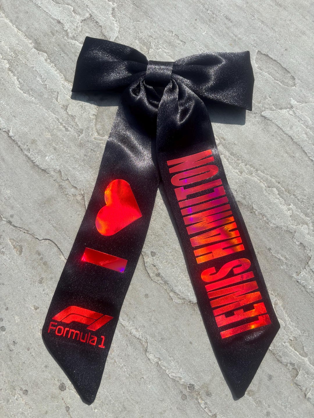 Custom Formula 1 I Love Lewis Hamilton Racing Bow | F1-inspired Hair ...
