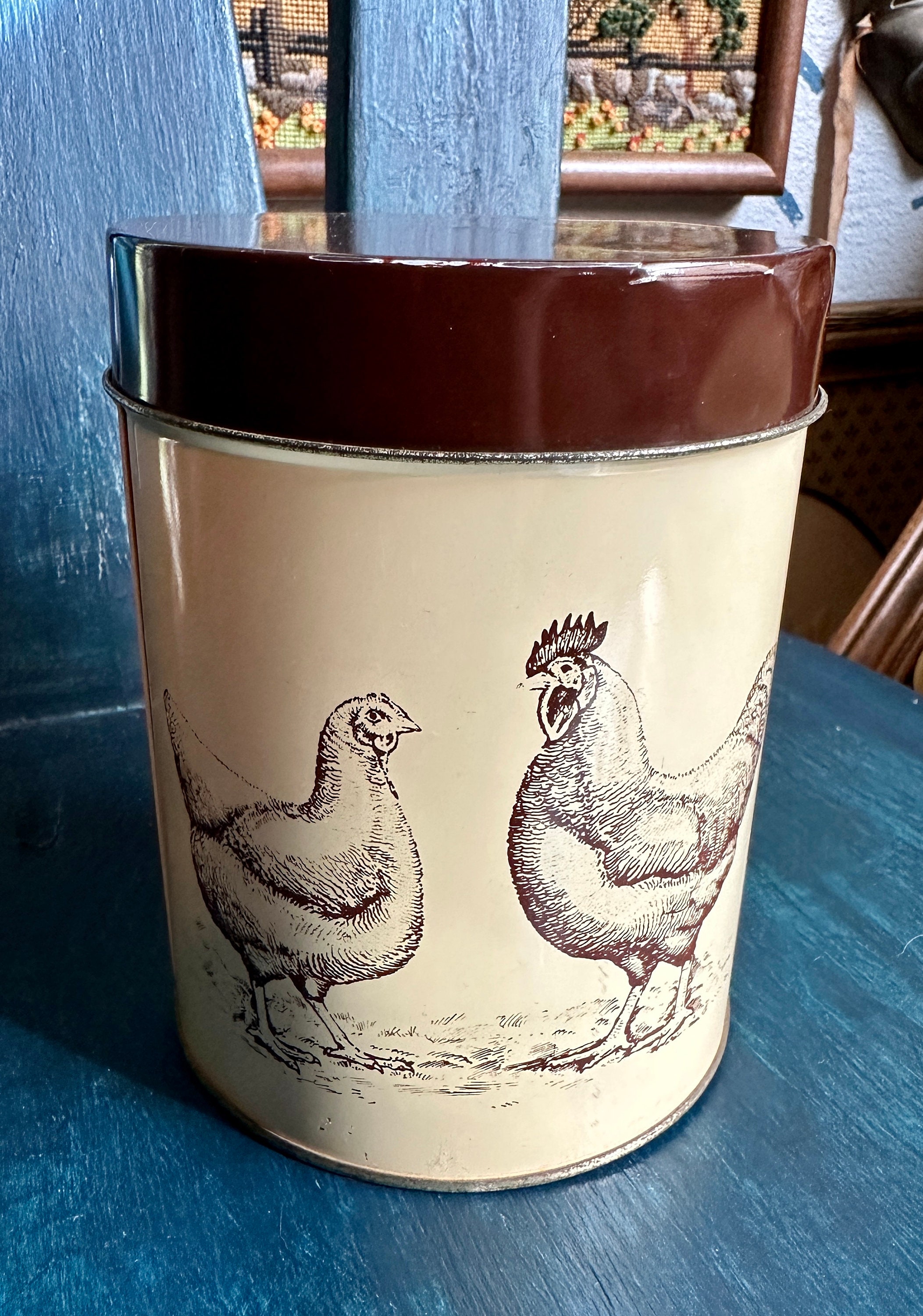 Vintage Chicken Tin - Etsy