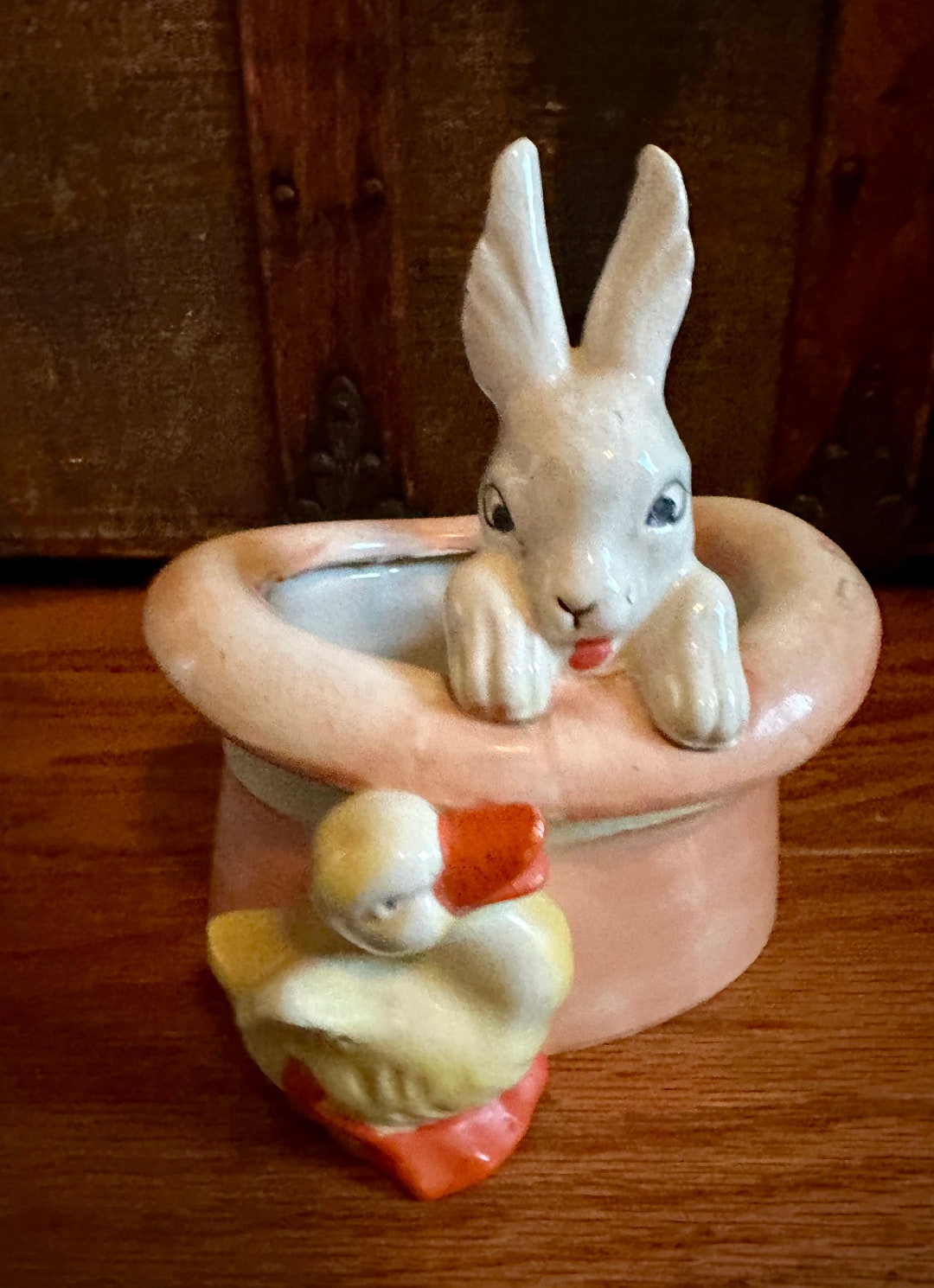 Vintage Rabbit (bunny) in a Hat Planter, Japan - Etsy
