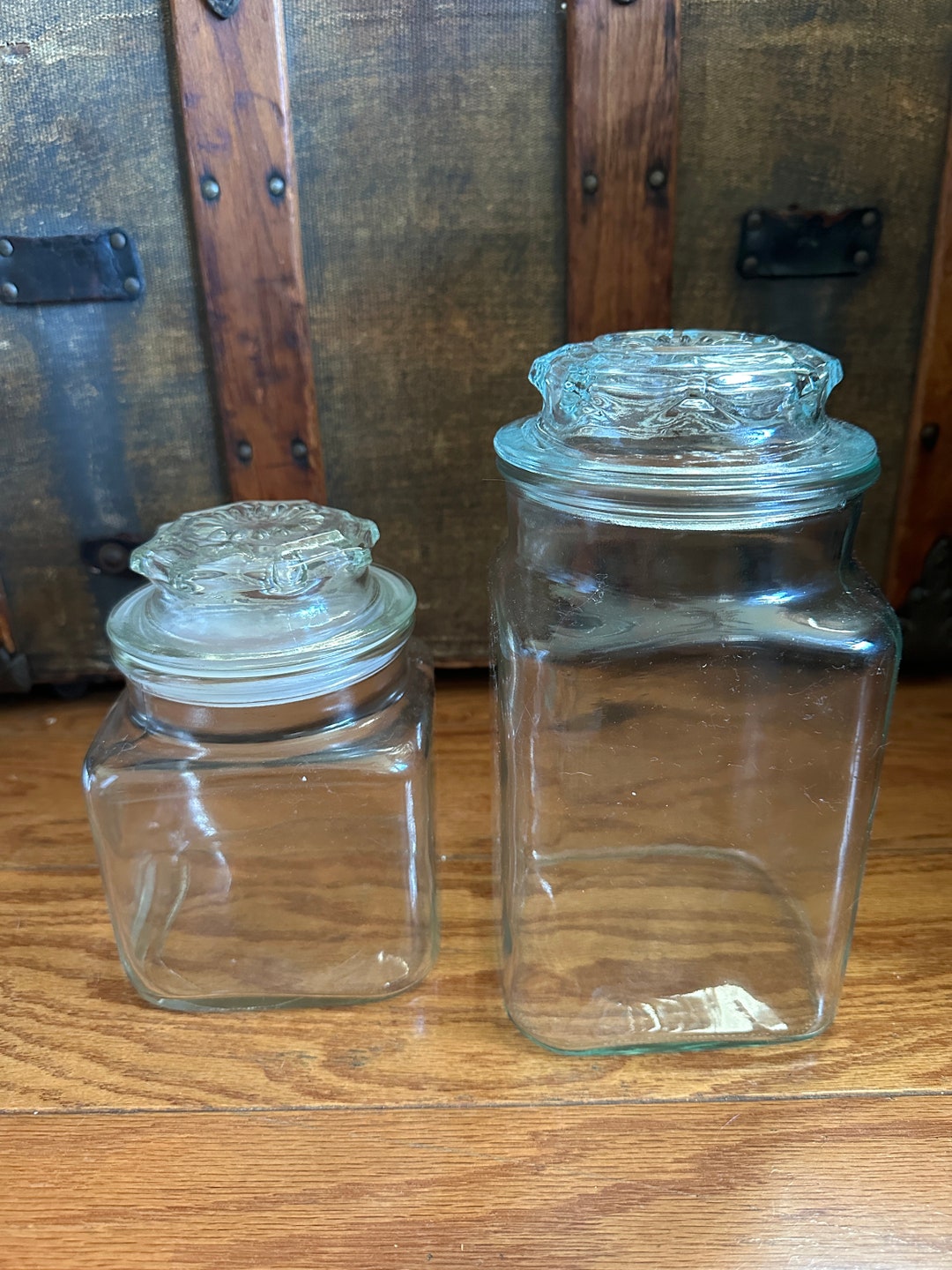 Vintage Glass Canisters, 70’s - Etsy