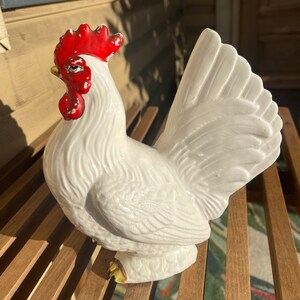 Vintage Ceramic Rooster Figurine - Etsy