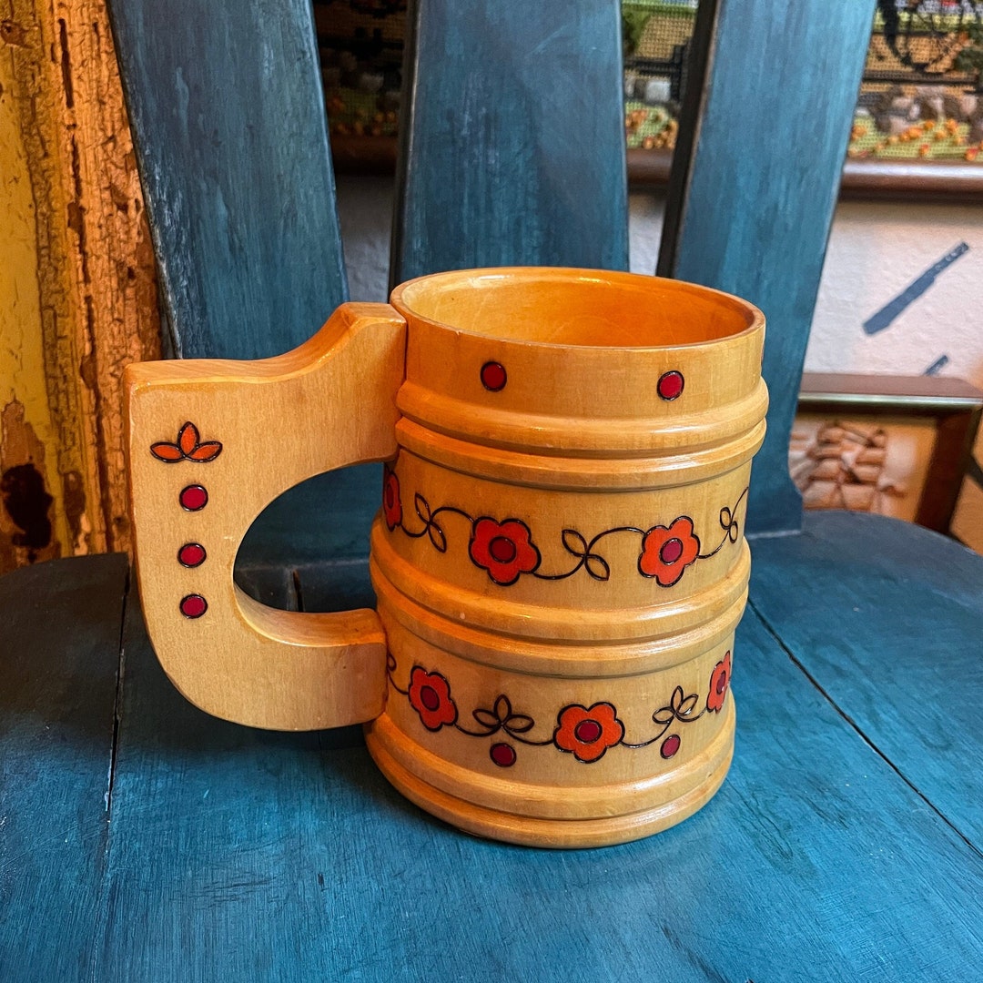 Wood Carved Mug, Russian Folk Art - Etsy