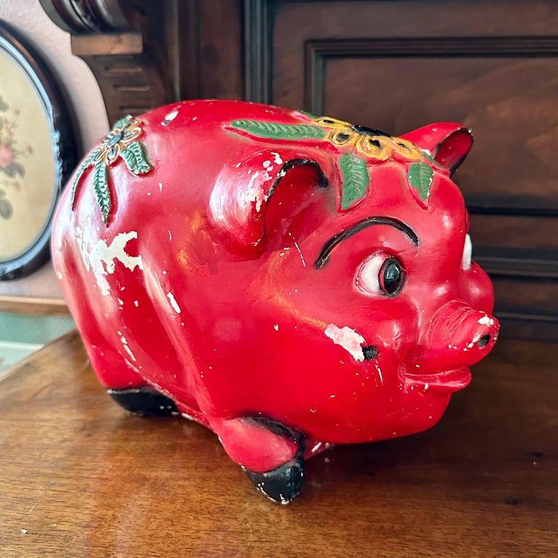 Vintage Piggy Bank - Etsy