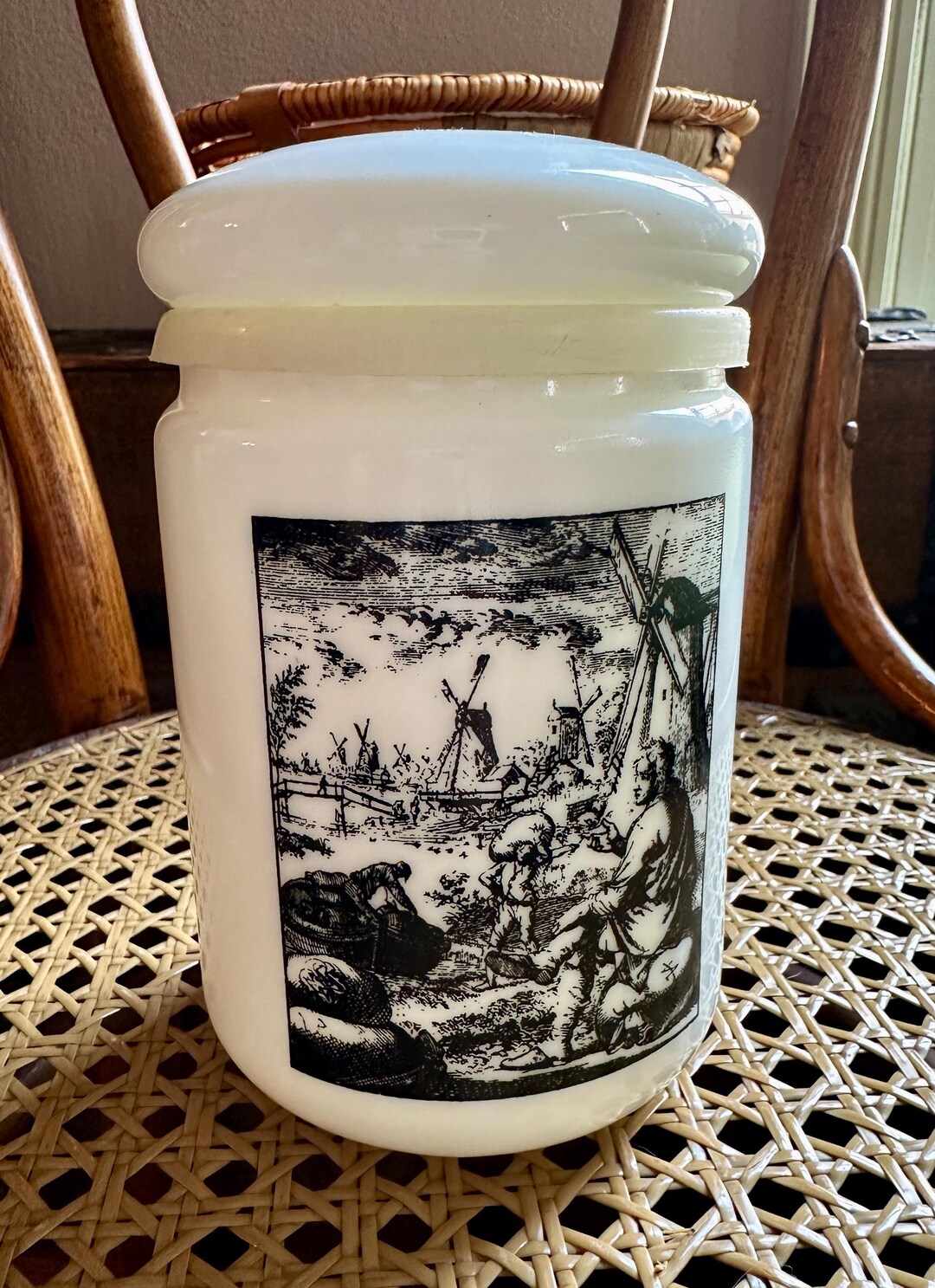 Vintage 1950-1960 Tobacco Milk Glass Container De Moolenaar by Cerve ...