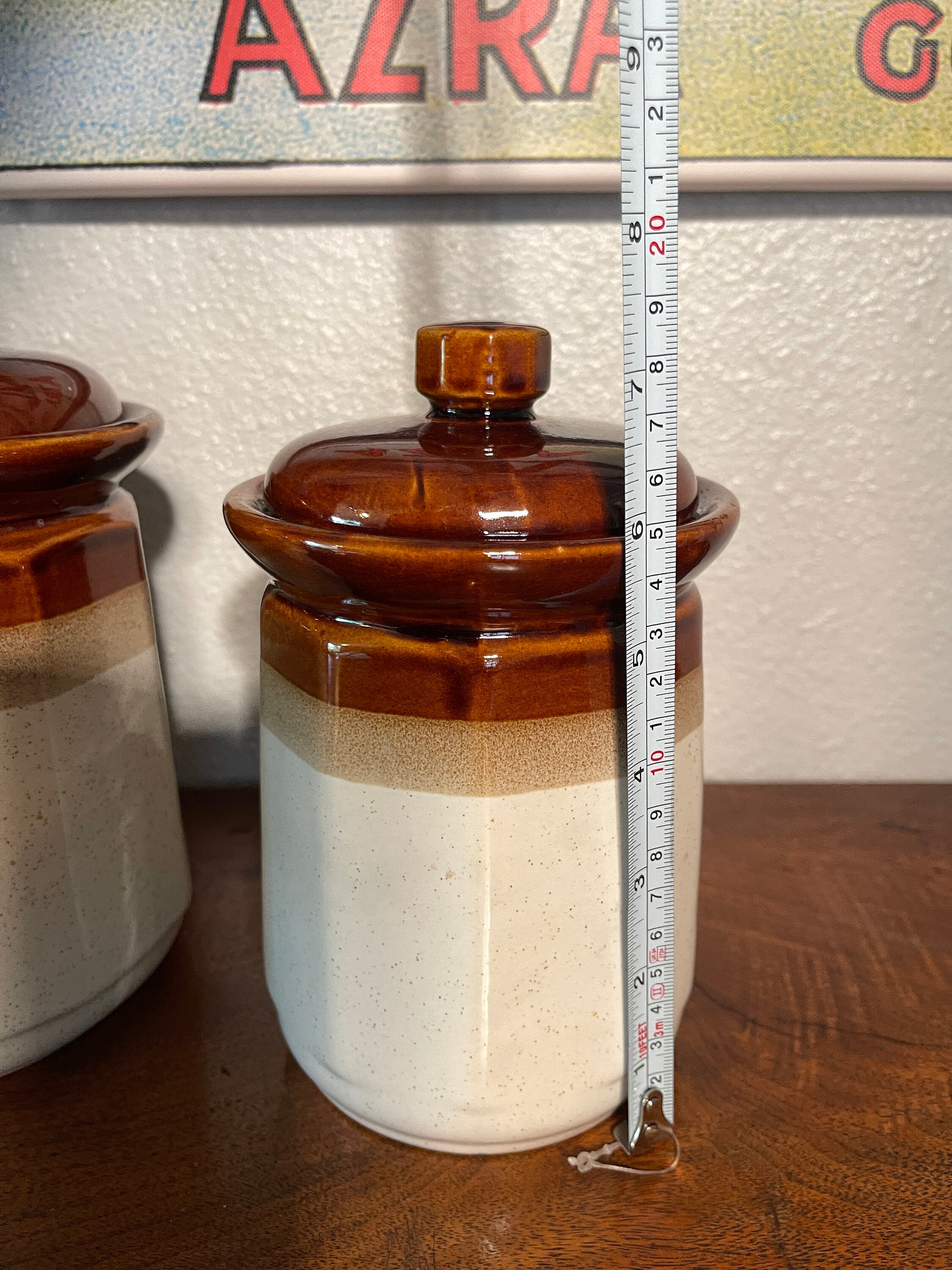 Vintage Set of Brown Canisters - Etsy