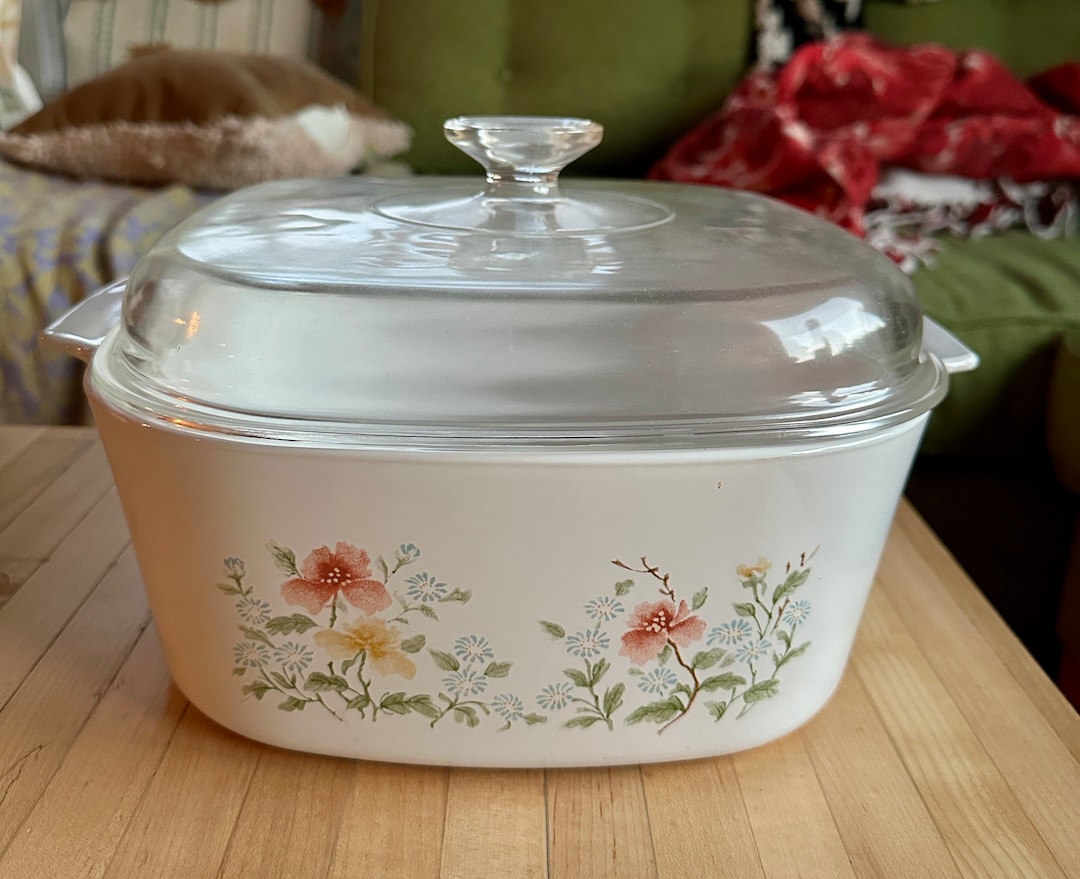 Vintage Large Floral Corning Ware Casserole Dish, Autumn Meadows - Etsy
