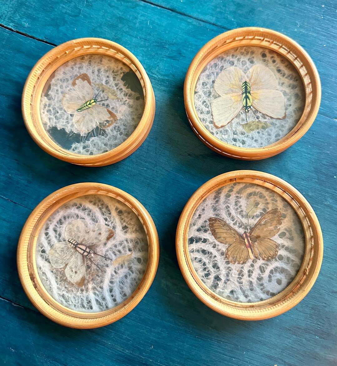 Set of Adorable Vintage Butterfly Coasters - Etsy