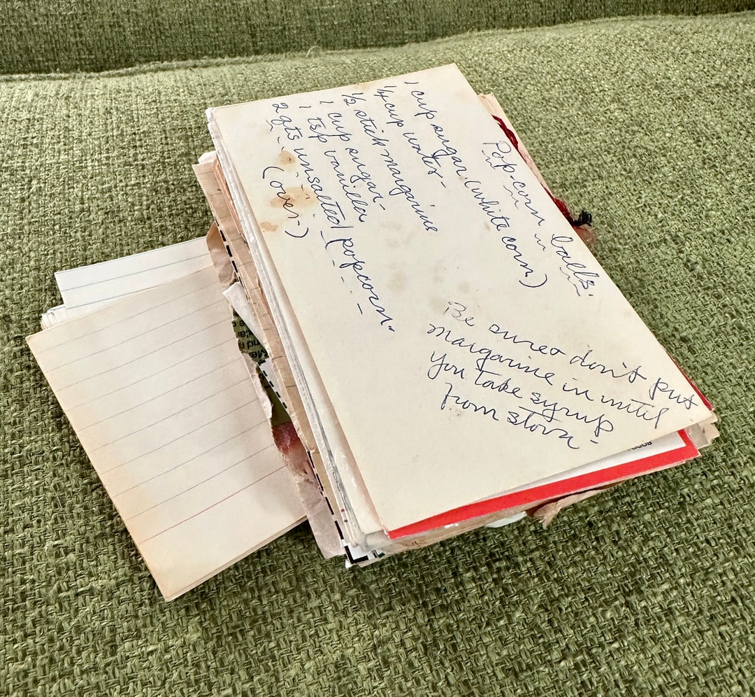Stack of Old Recipe Index Cards - Etsy