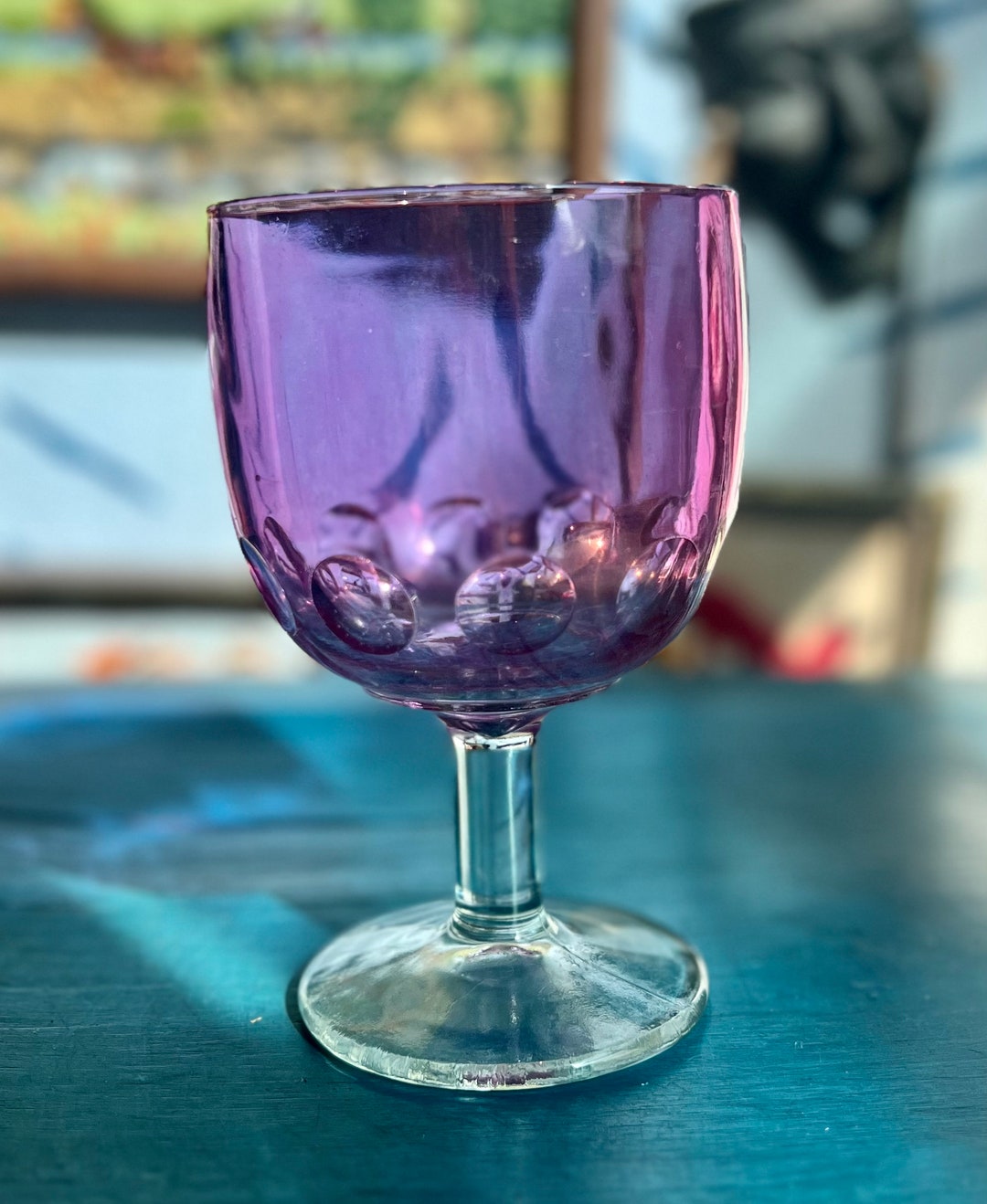 Vintage Pinkish Purple Goblet - Etsy