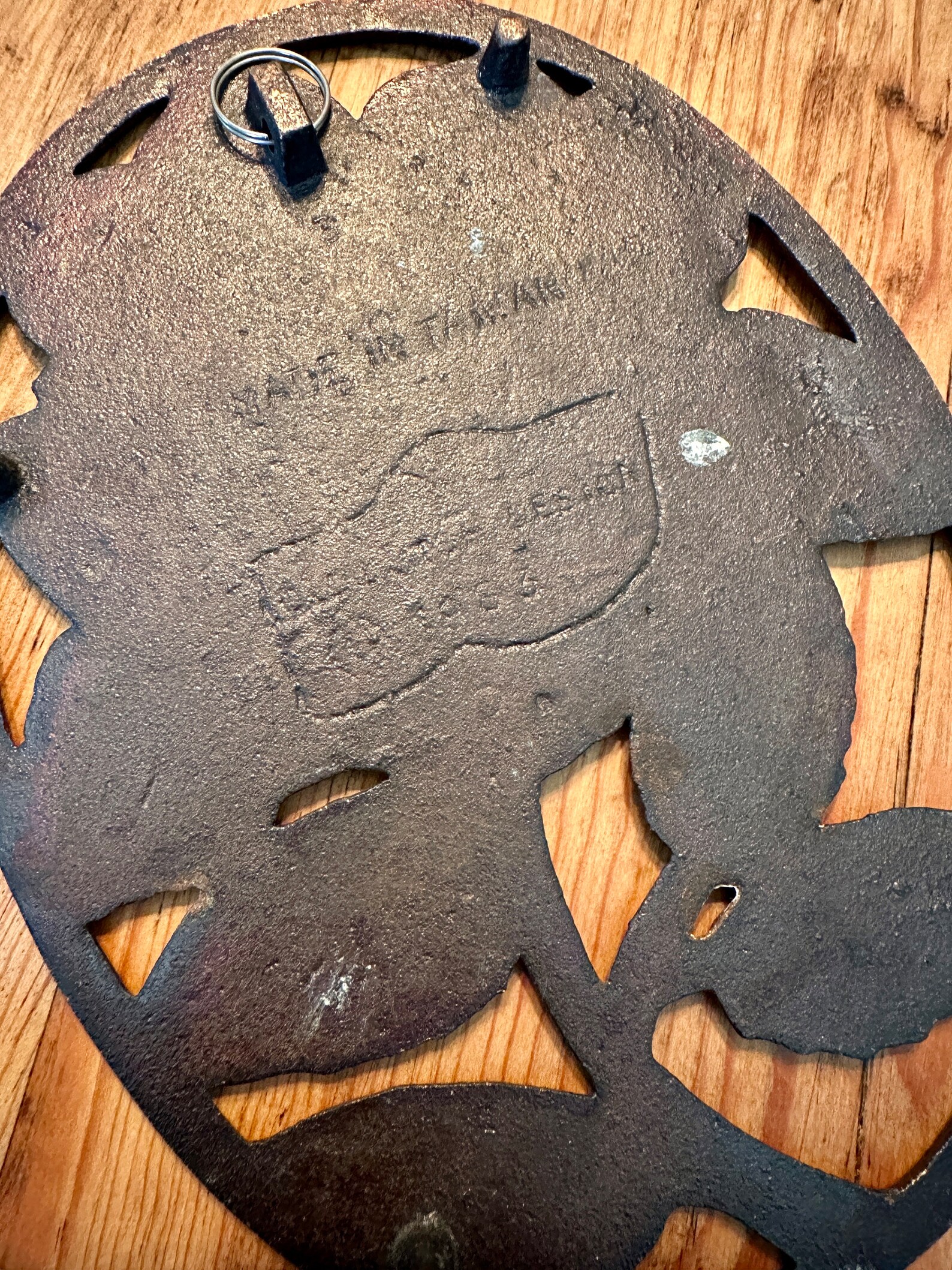 Trivet, Old Dutch Design 1983 Cast Iron Copper Cabbage Rose Trivet or ...