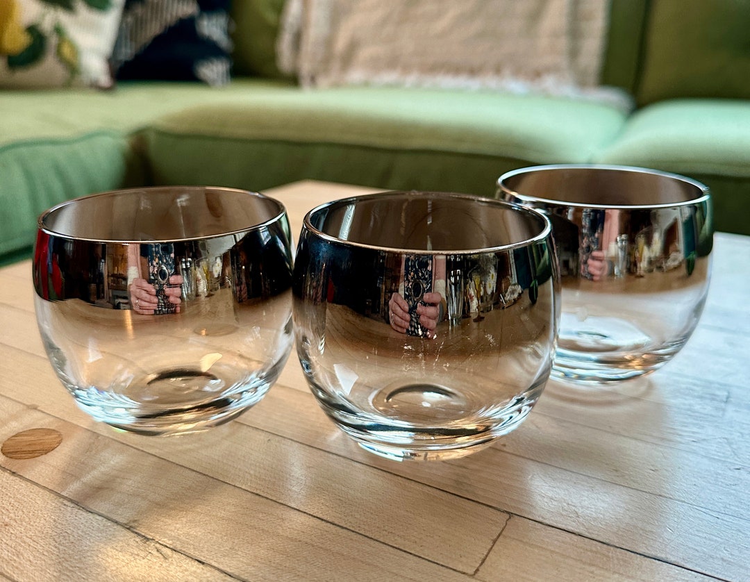 Set of 3 Vintage Mid Century Lusterware, Roly-poly, Low Ball Glasses - Etsy