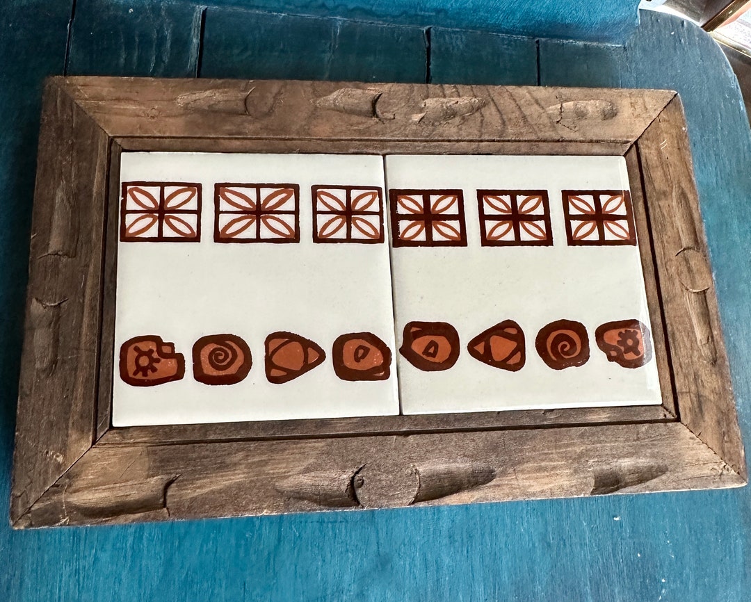 Vintage Tile Trivet With Wood, Raised - Etsy
