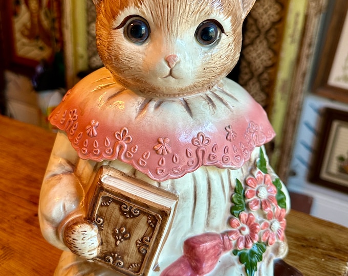 Vintage Cat Cookie Jar - Etsy
