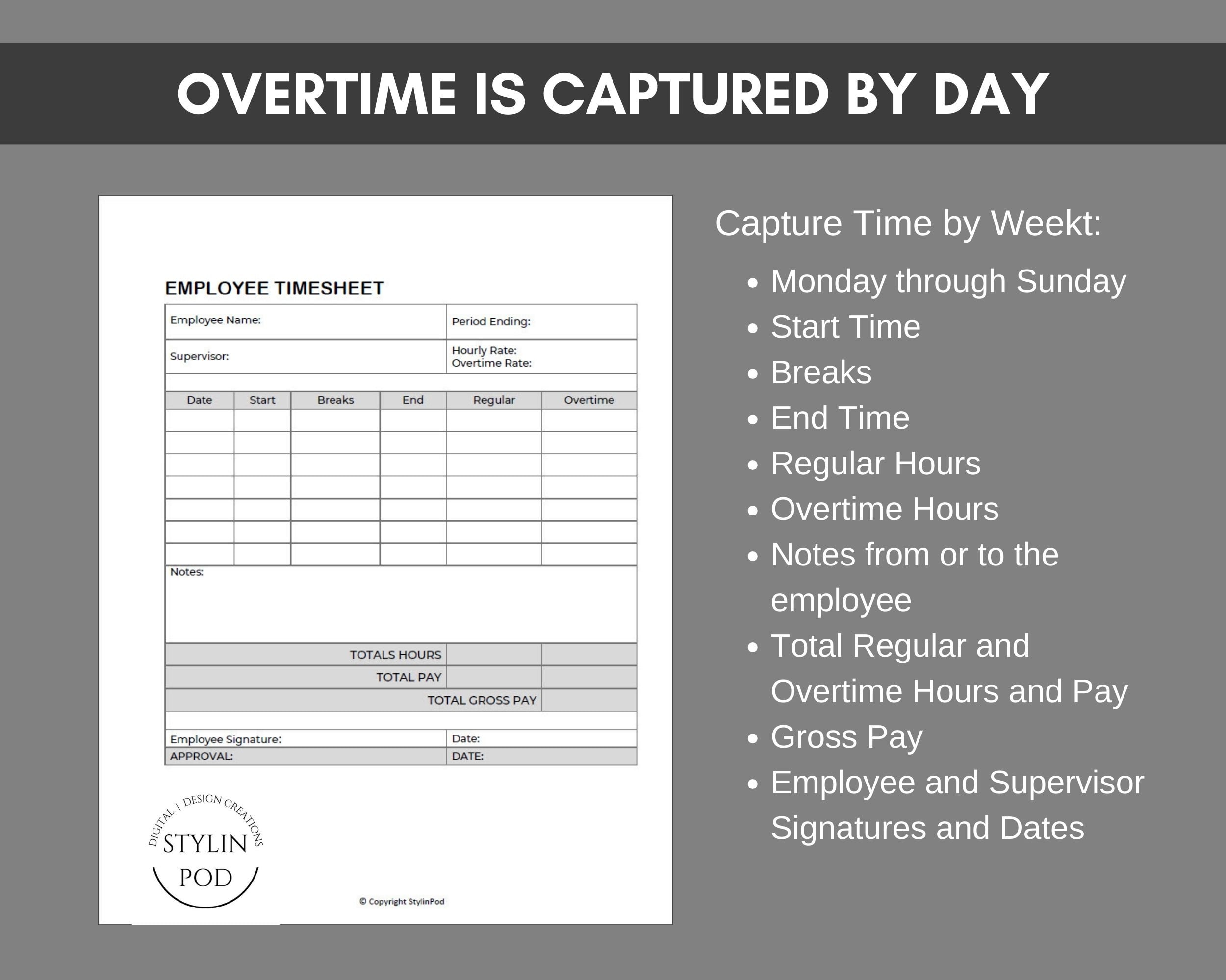 Employee Timesheet – A Shift Schedule & Printable Timesheet to Track ...