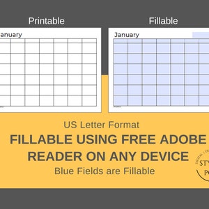 Blank Yearly Calendar Printable – Fill Manually or as a Fillable ...