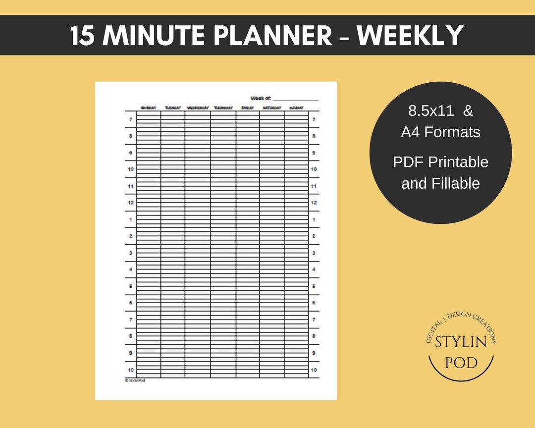 15 Minute Planner – A Time Block Printable for Time Management, a ...