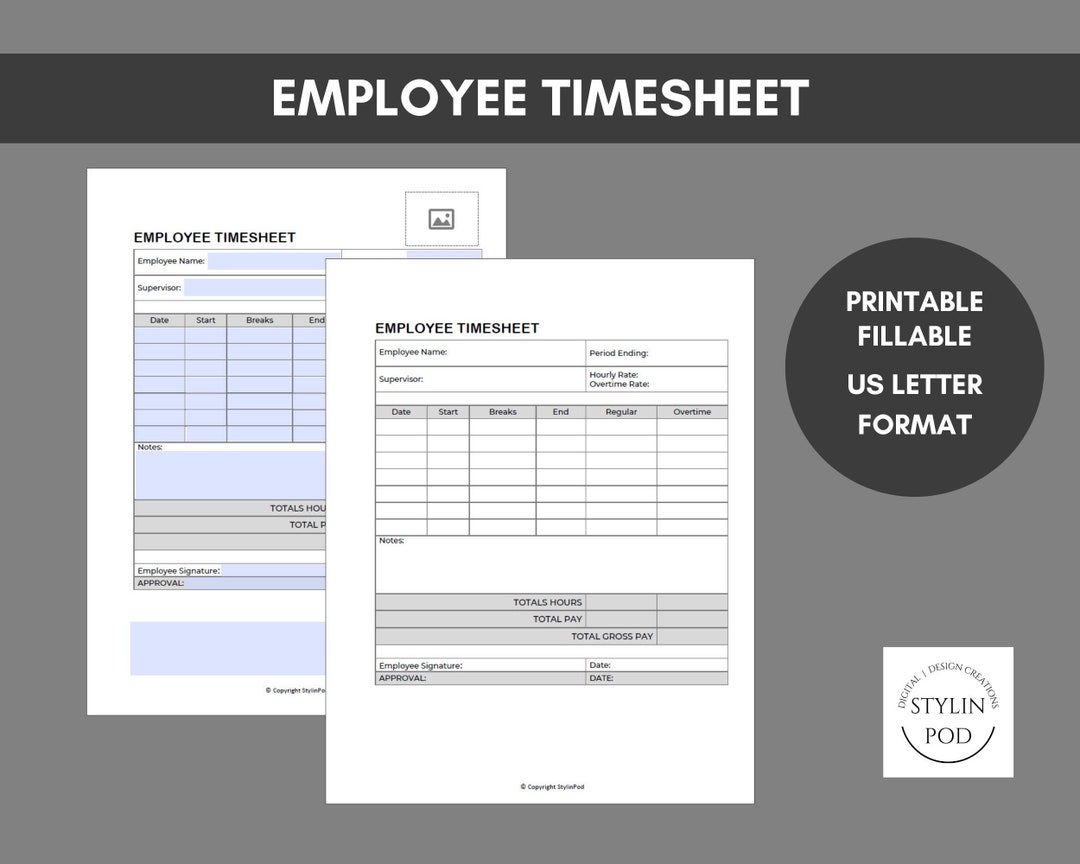 Employee Timesheet – A Shift Schedule & Printable Timesheet to Track ...