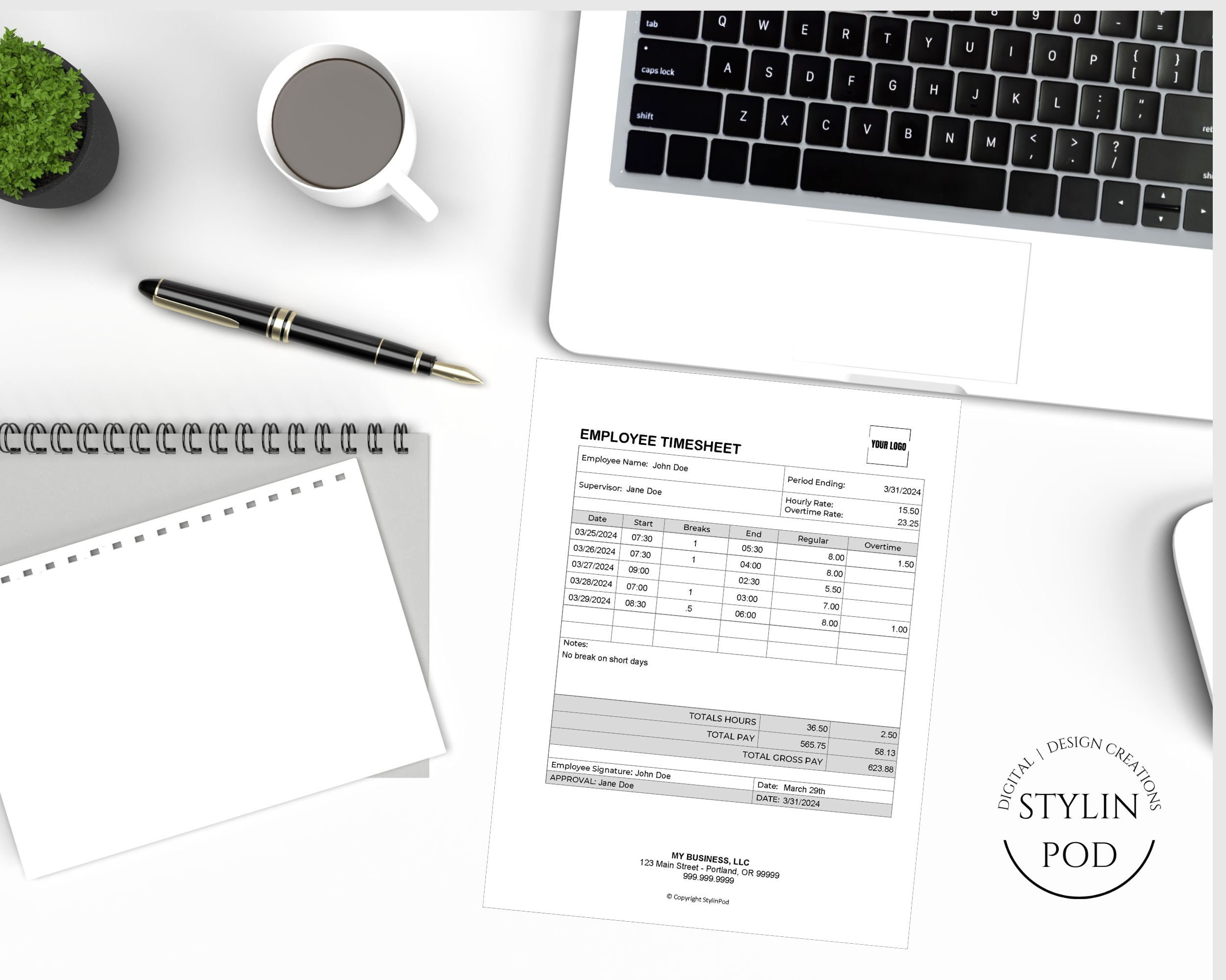 Employee Timesheet – A Shift Schedule & Printable Timesheet to Track ...