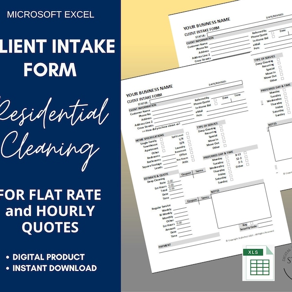 Cleaning Client Intake Form - Etsy