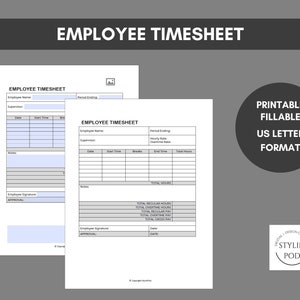 Employee Timesheet – A Time Card and Printable Timesheet to Track ...
