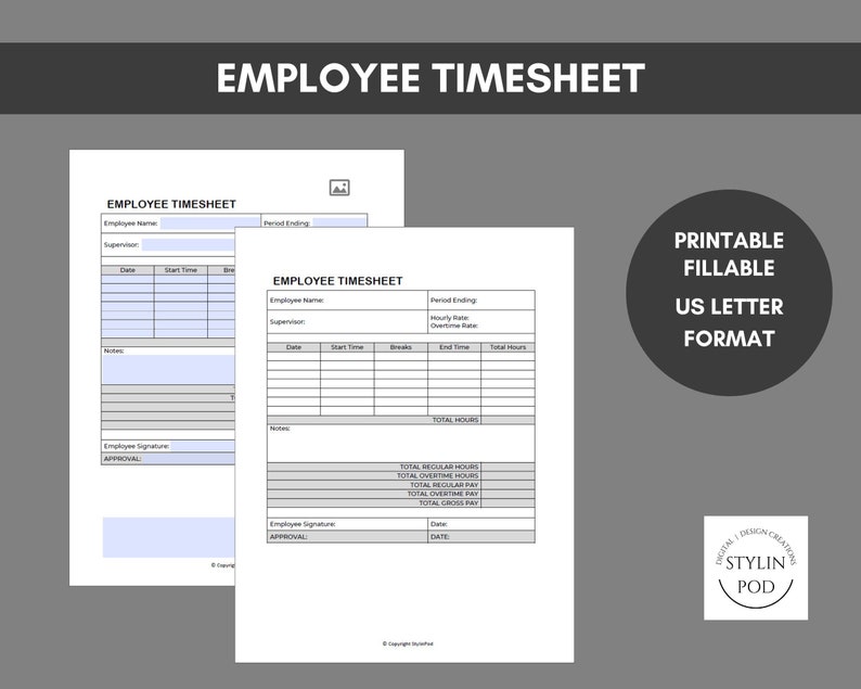Employee Timesheet – A Time Card and Printable Timesheet to Track ...