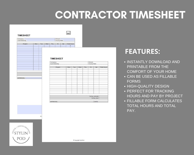 Contractor Timesheet – A Timesheet Template & Project Tracker for ...