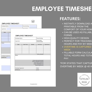 Employee Timesheet – A Time Card and Printable Timesheet to Track ...