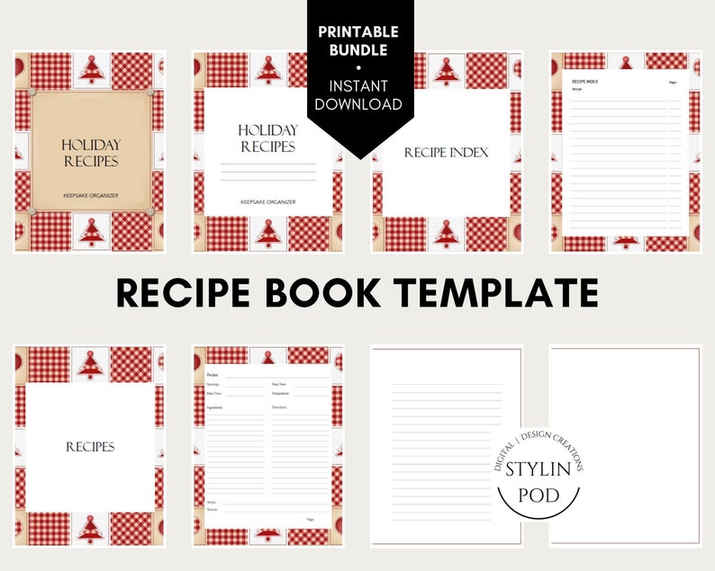 Recipe Book Template – Create Your Own Family Recipe Book for the ...