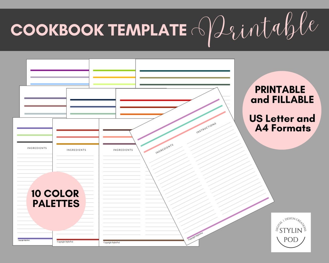 Cookbook Template Create Your Own Recipe Planner With This Recipe ...