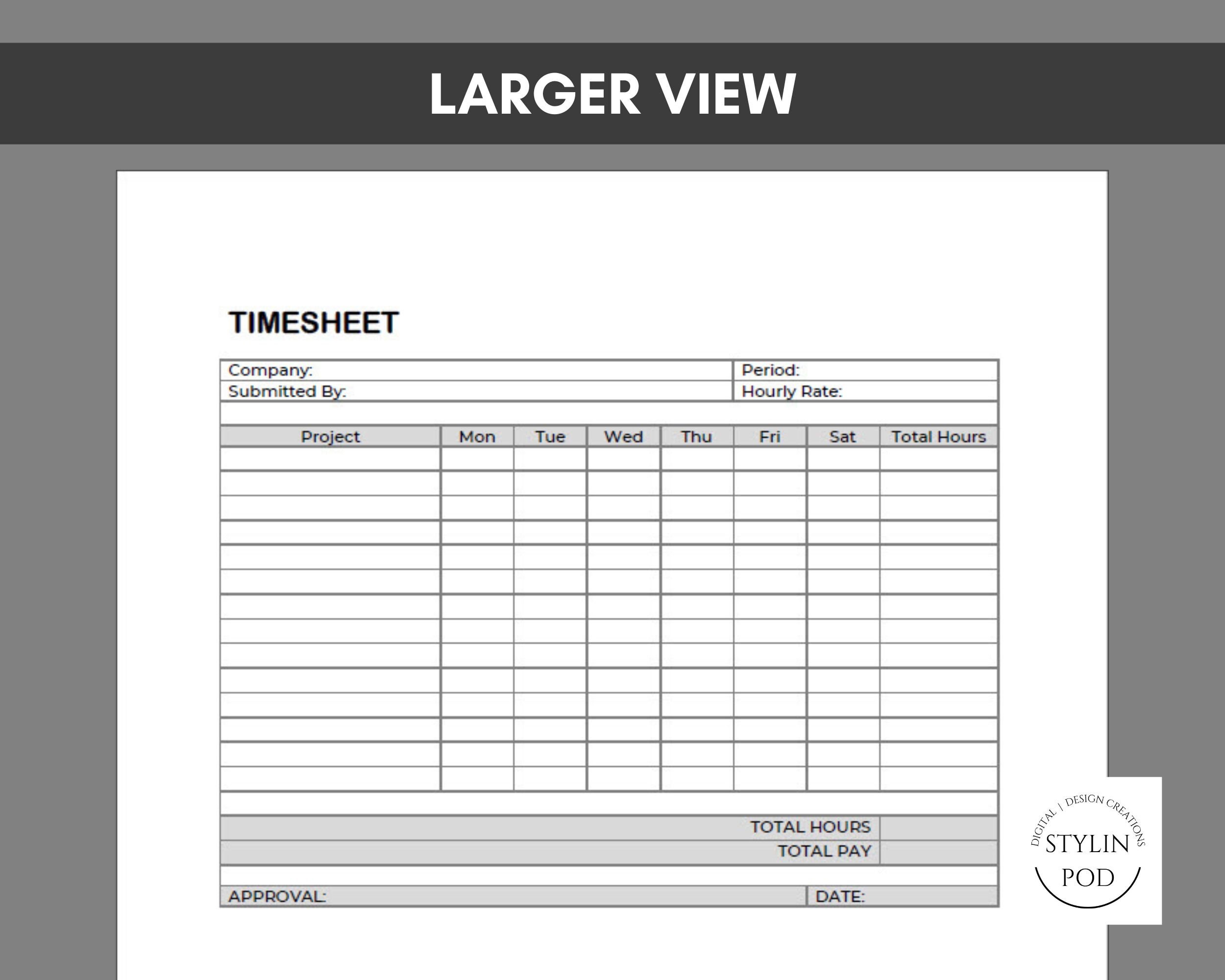 Contractor Timesheet – A Timesheet Template & Project Tracker for ...