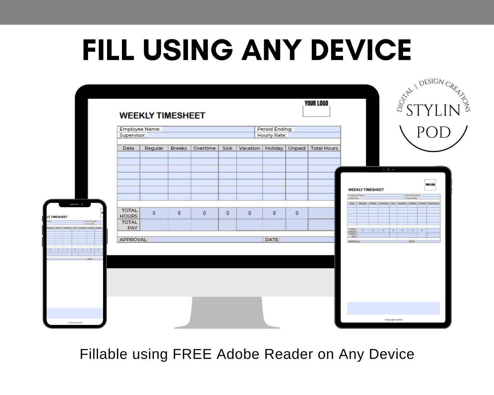 Weekly Timesheet Template – an Employee Timesheet to Track Employee ...