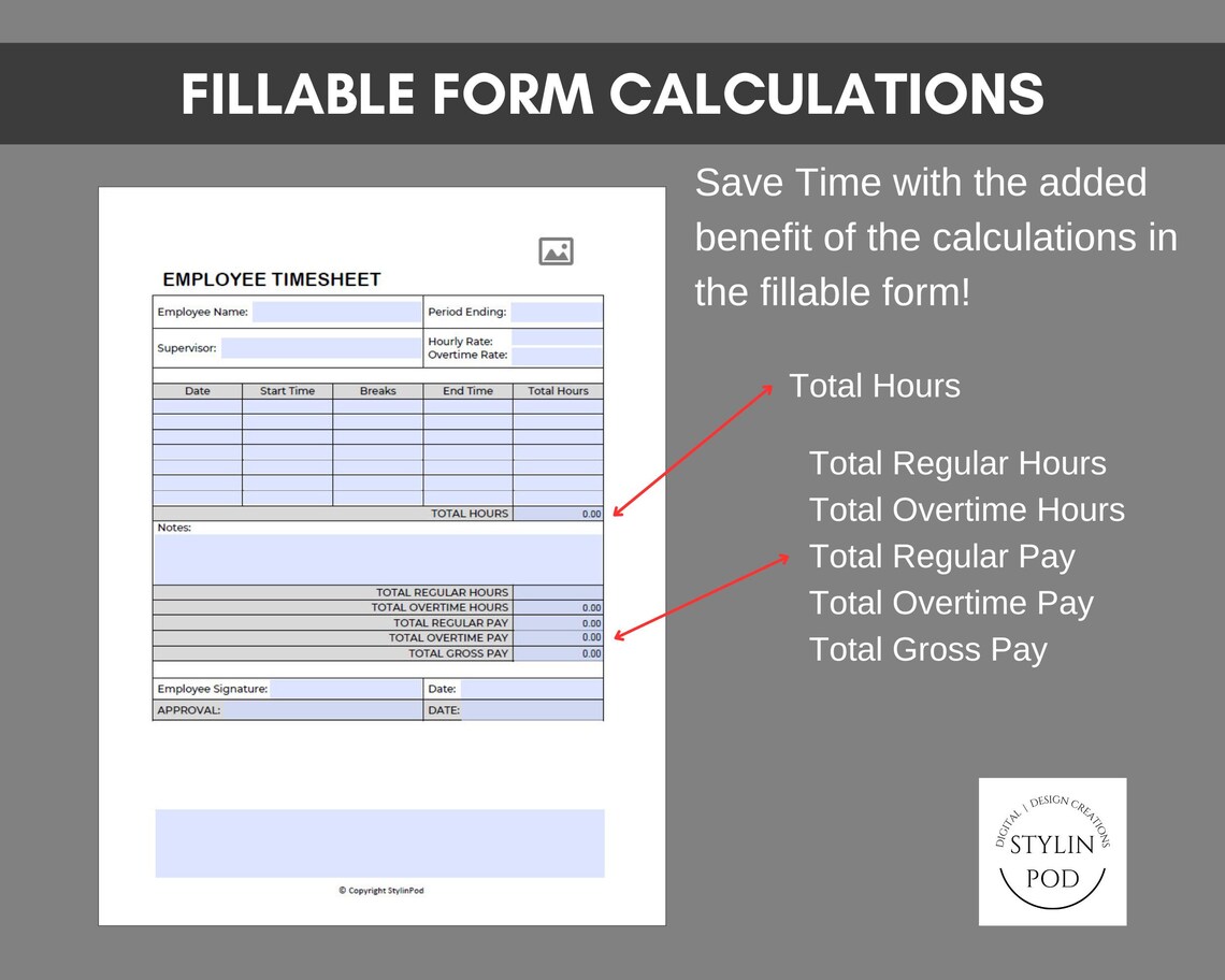 Employee Timesheet A Time Card and Printable Timesheet to Track ...