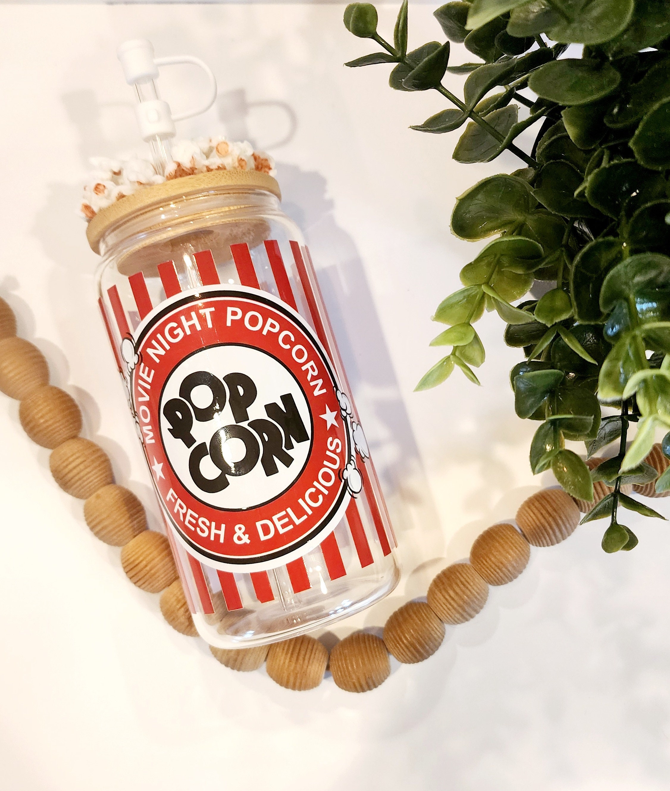 Popcorn Bucket Libby Can Glass, Family Movie Night Cup, Movie Night ...