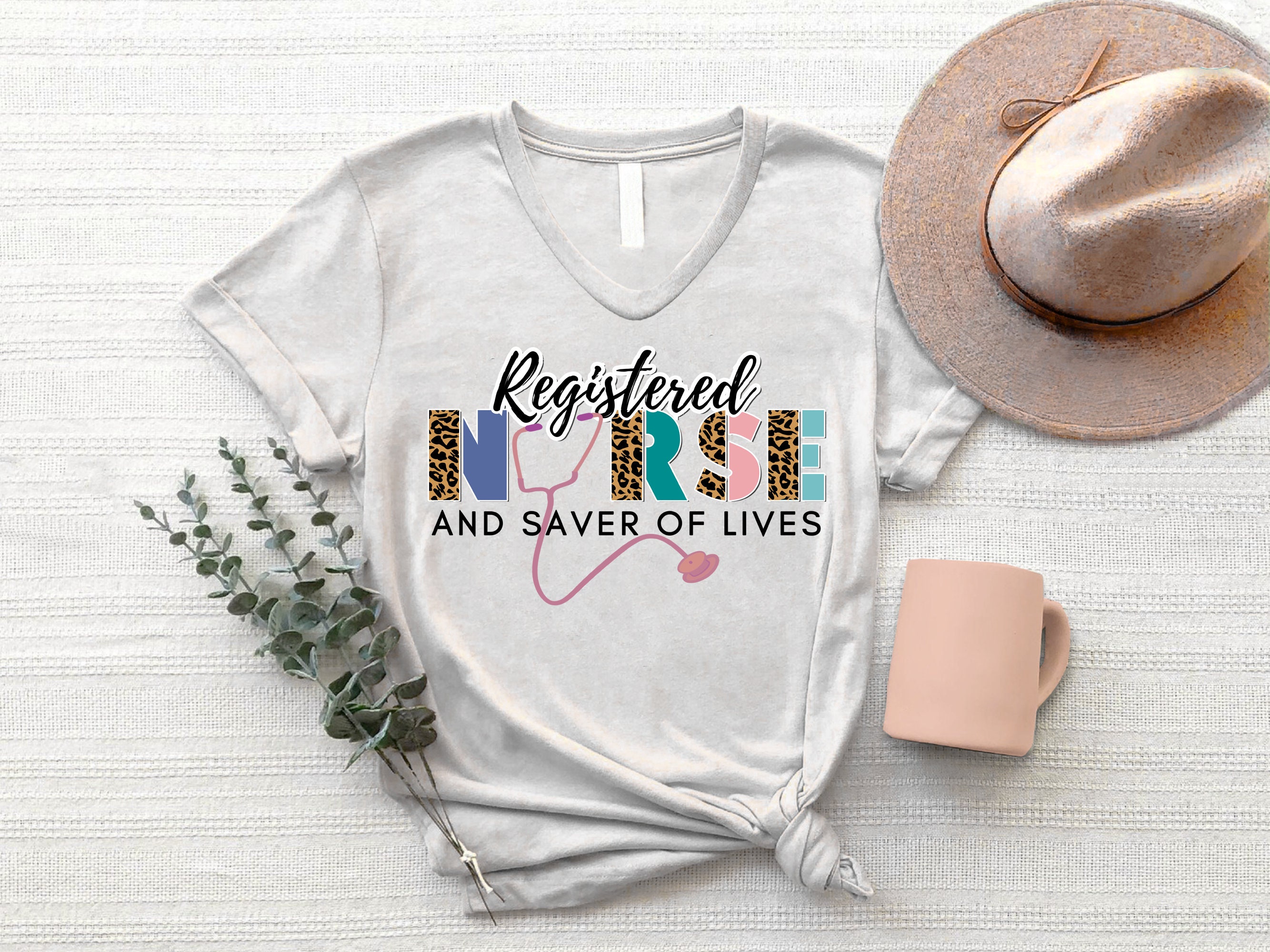 Leopard Print Nurse Shirt, Registered Nurse Tee Shirt, RN T-shirt ...