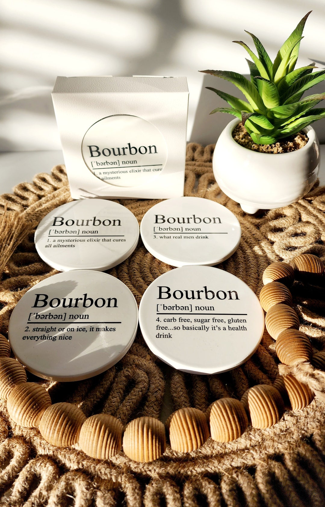 Custom Bourbon Coasters, Bourbon Sayings, Whiskey, Funny Coasters, Gift ...