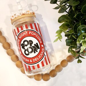 Popcorn Bucket Libby Can Glass, Family Movie Night Cup, Movie Night ...