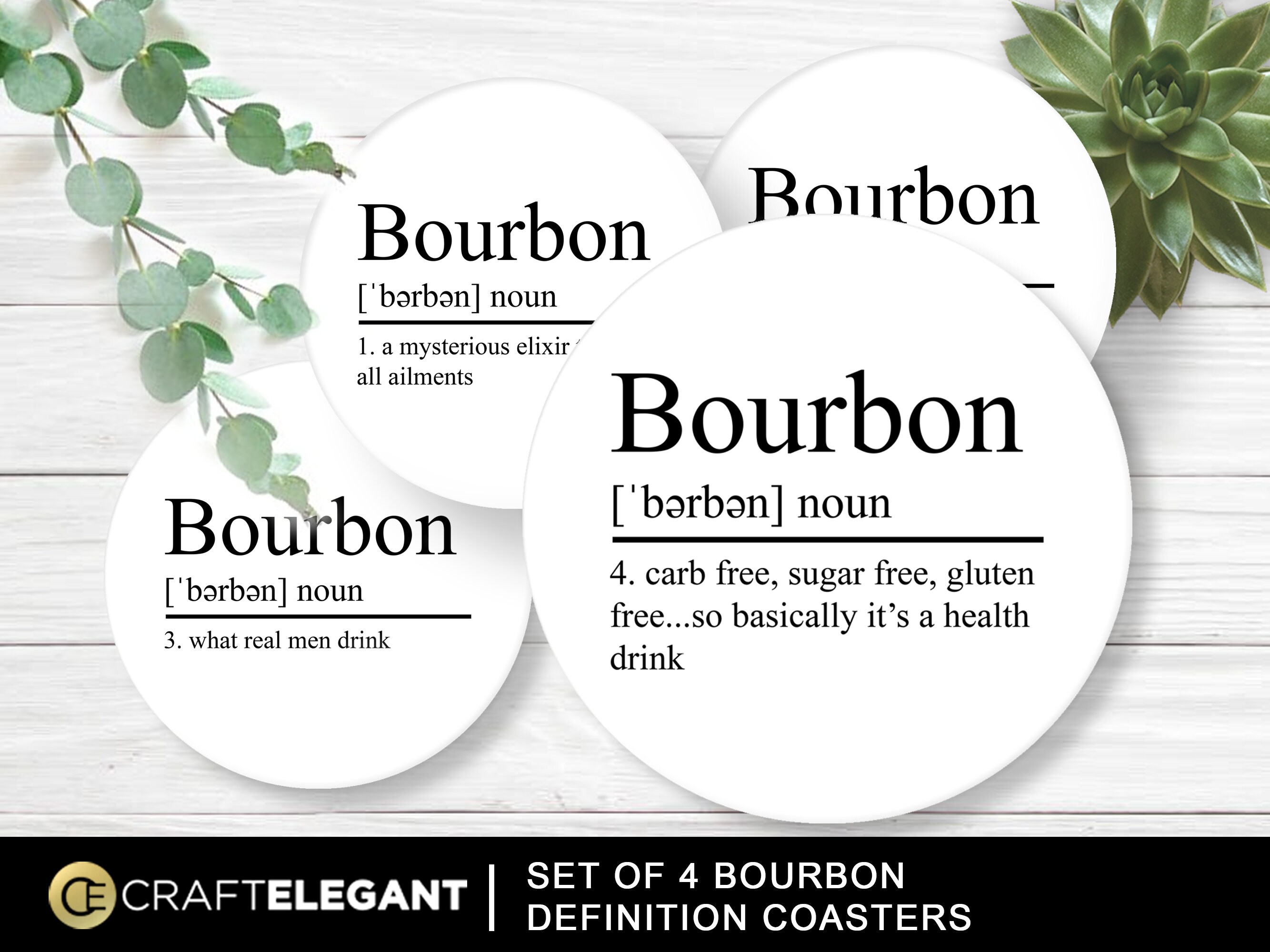 Custom Bourbon Coasters, Bourbon Sayings, Whiskey, Funny Coasters, Gift for Him, Father's Day ...