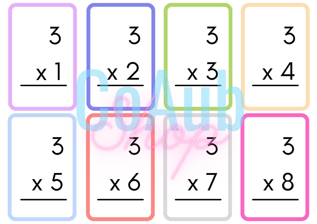 Tarjetas didácticas de multiplicación, tarjetas didácticas imprimibles ...