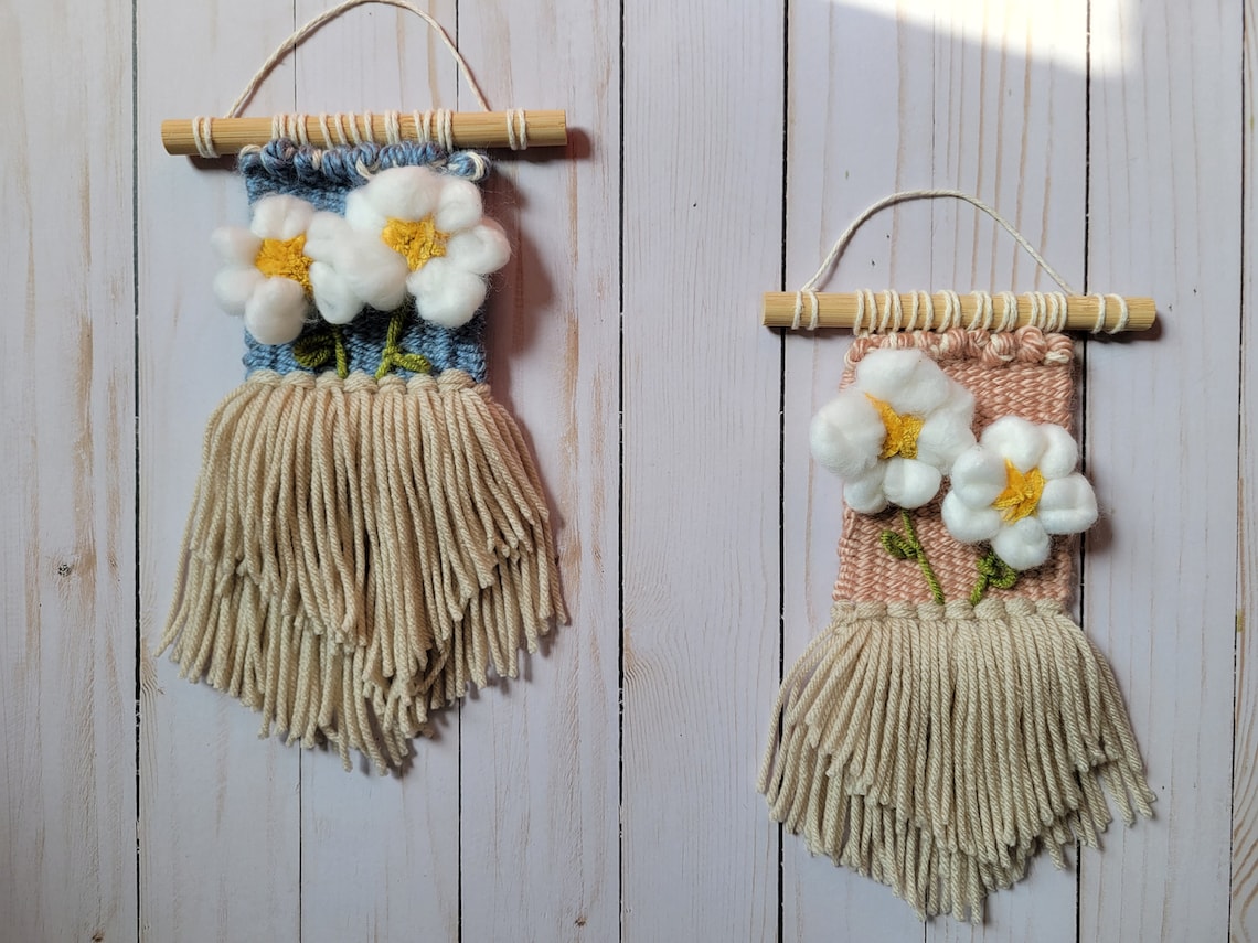 Daisy Wall Art Daisy Wall Hanging Small Weaving Textured Tapestry ...