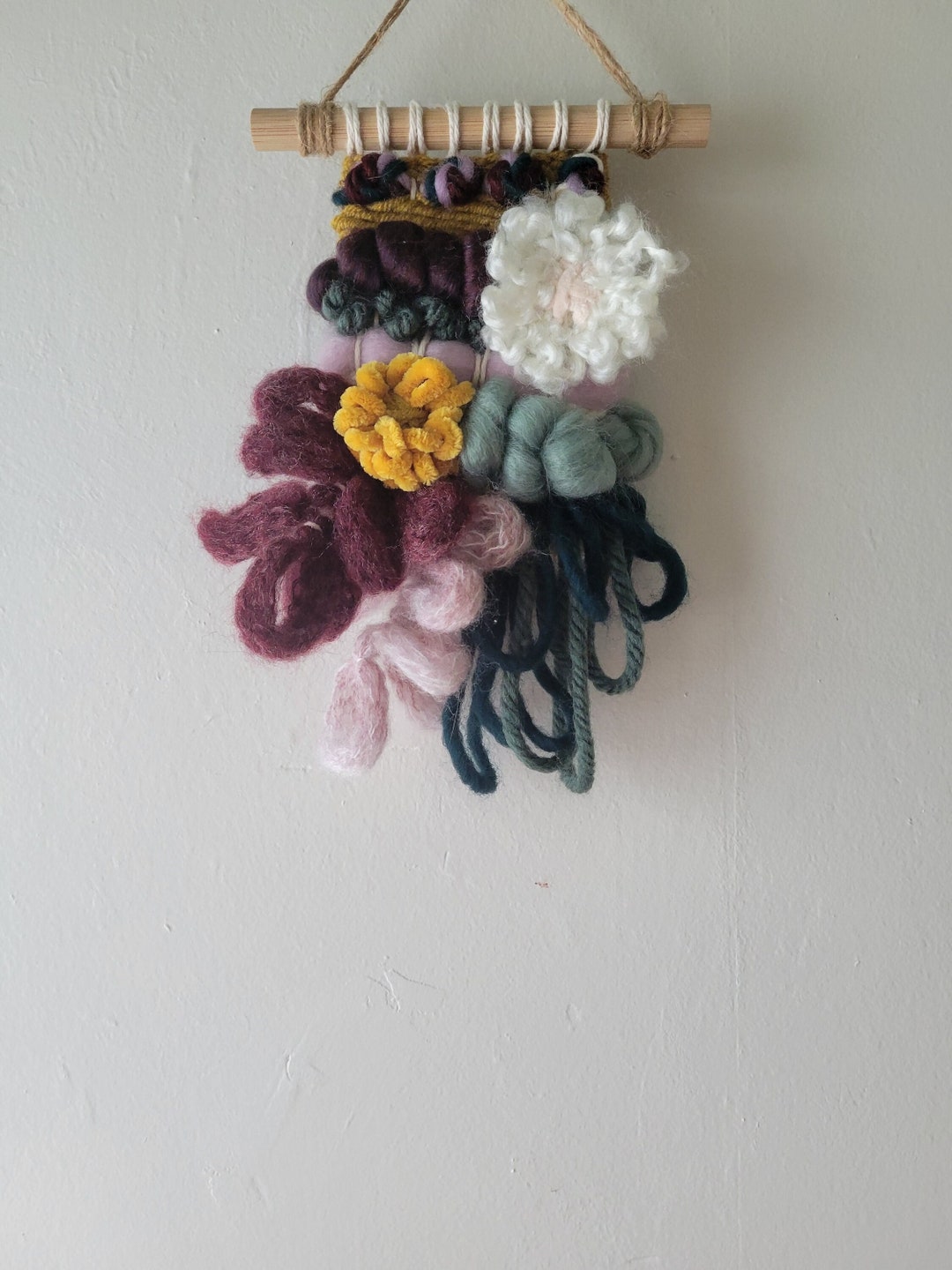 Floral Wall Art | Botanical Wall Hanging | Small Cozy Weaving ...