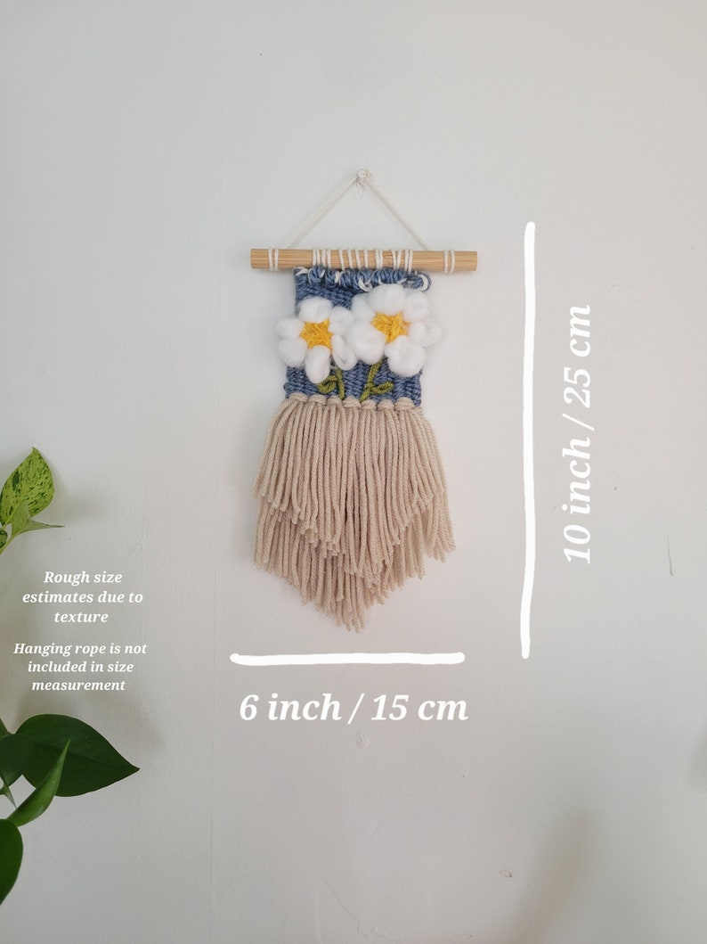 Daisy Wall Art Daisy Wall Hanging Small Weaving Textured Tapestry ...