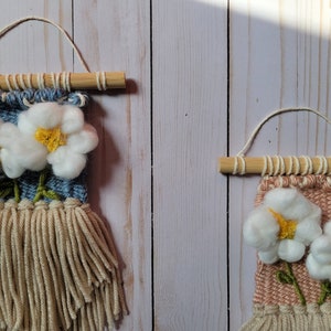 Daisy Wall Art Daisy Wall Hanging Small Weaving Textured Tapestry ...