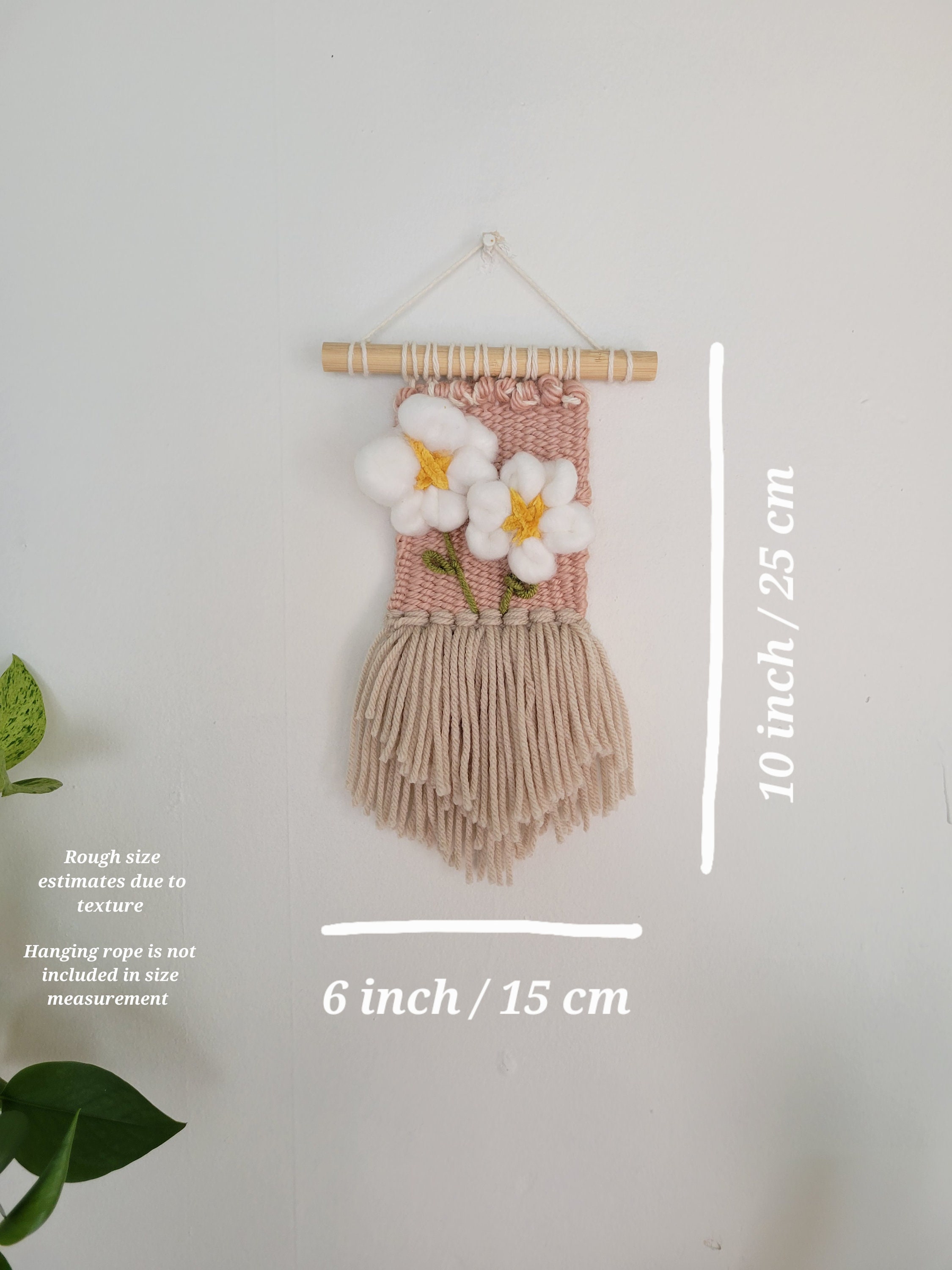 Daisy Wall Art Daisy Wall Hanging Small Weaving Textured Tapestry ...