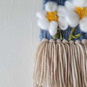 Daisy Wall Art Daisy Wall Hanging Small Weaving Textured Tapestry ...