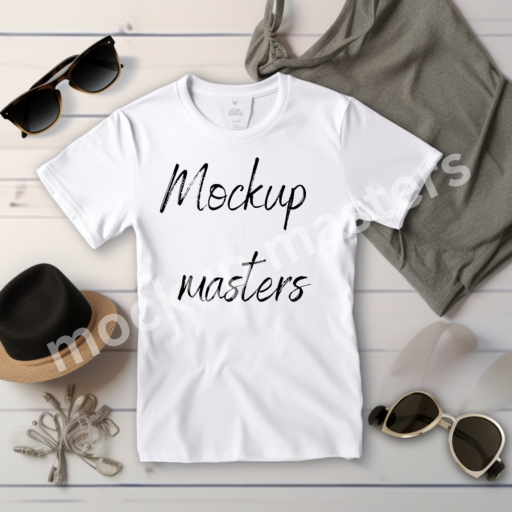 White Shirt Mockup T-shirt Mock-up Shirt Mock up Styled Stock Photo ...