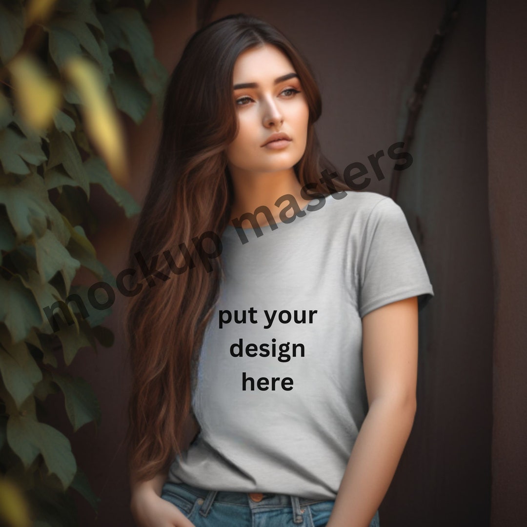 White Shirt Mockup, Grey T-shirt, Mock-up, Shirt Mock up Styled Stock ...