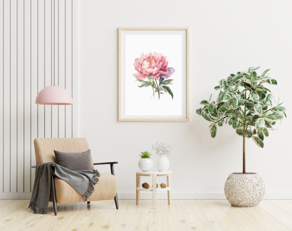 38 Watercolor Pink Peony Clipart PNG and SVG Instant - Etsy